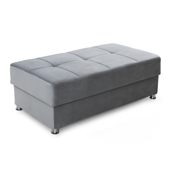 Everly Quinn Velvet Storage Ottoman Wayfair